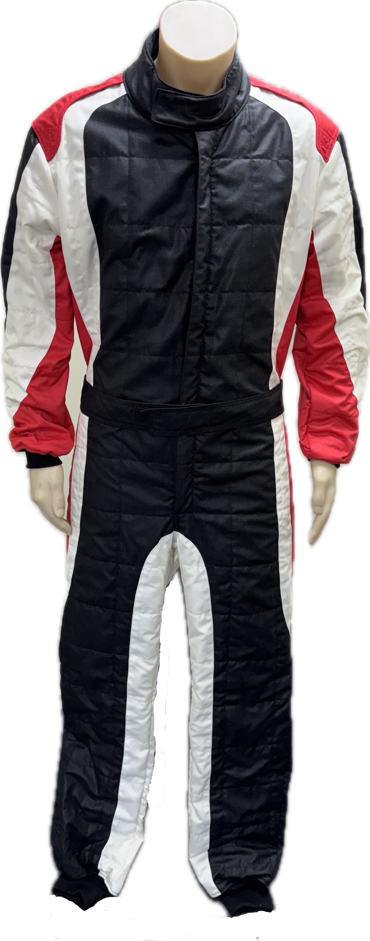 Chicane 3-Layer Race suit Black/White/Red — Chicane Racewear
