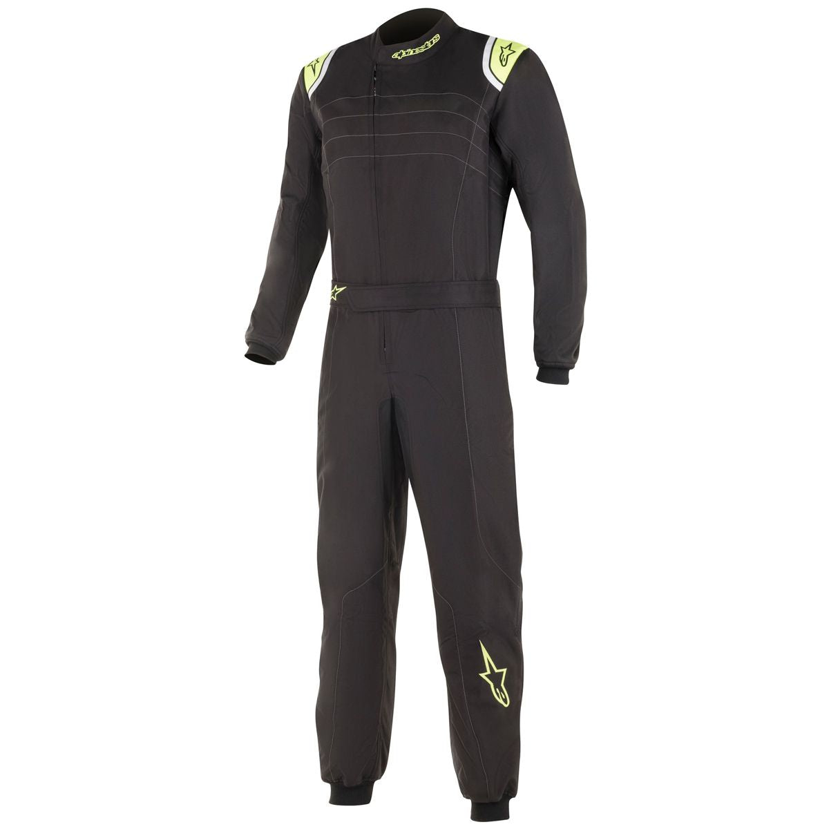 Alpinestars KMX-9 V2 S Youth Kart Suit Black Yellow Fluro — Chicane Racewear