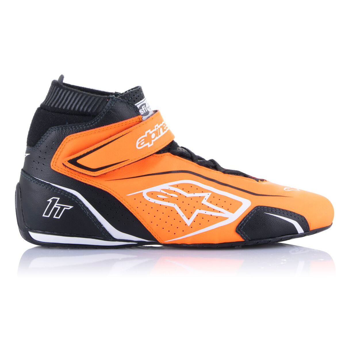 Alpinestars 1-T v3 Race Shoe Orange Fluro Black White — Chicane Racewear